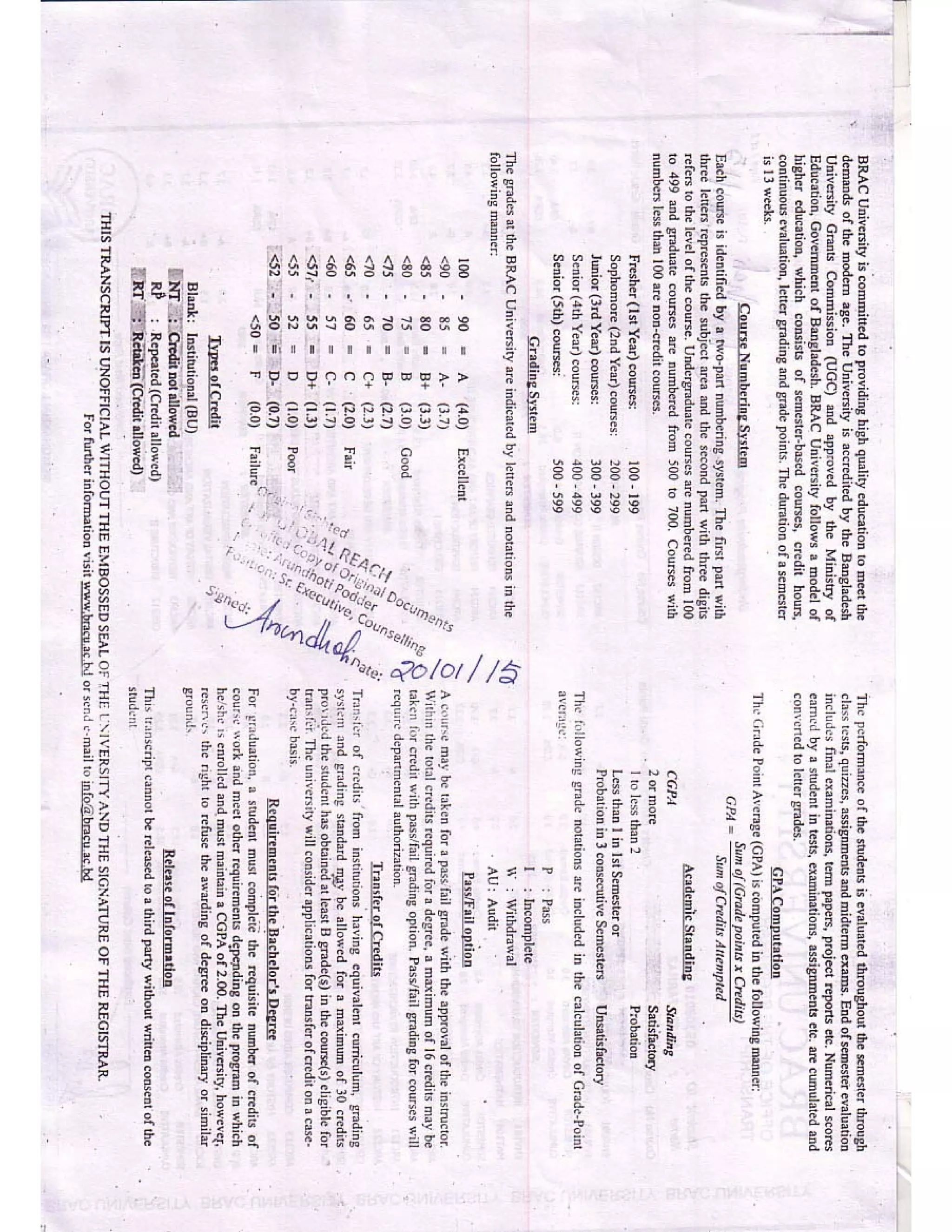 BRAC Certificate and marksheet | PDF