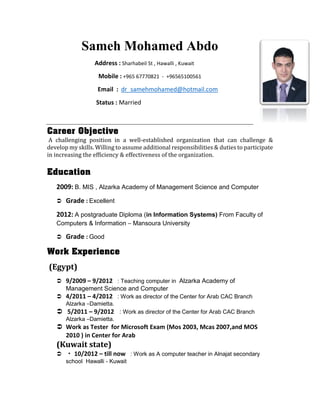 Sameh Resume English Last | PDF