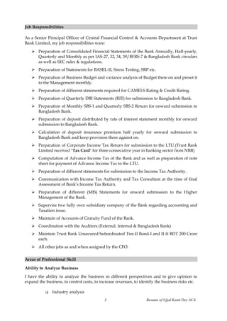 Resume of Ujjal | DOC | Business Accounting & Finance | Business