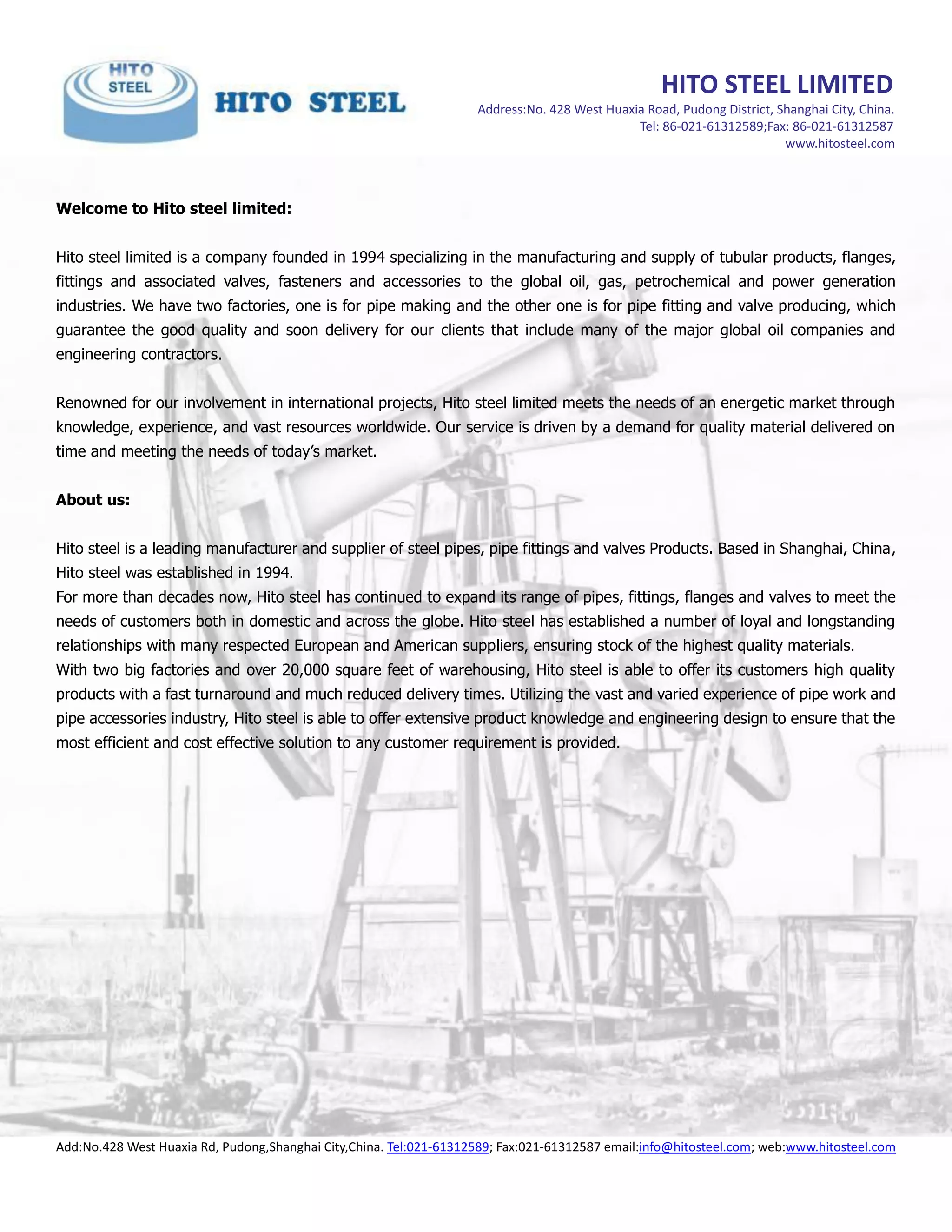 HITOSTEEL PRODUCT CATALOG | PDF