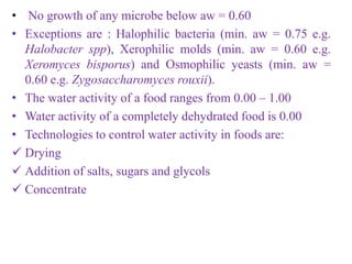 Food microbilogy Intrinsic factors fo GT | PPT | Chemistry | Science