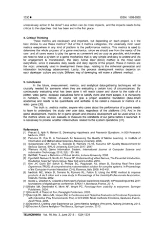 Perfecting A Video Game with Game Metrics | PDF