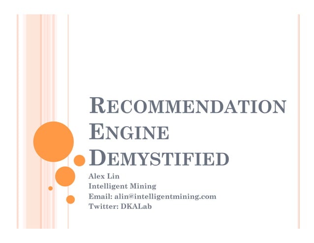 Recommendation Engine Demystified | PDF | Internet | Computing