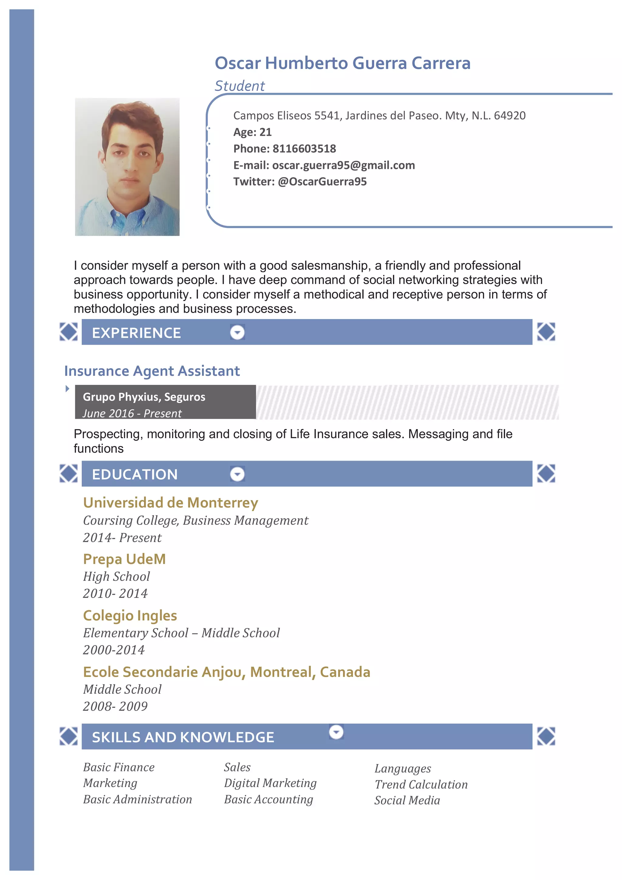 Curriculum Vitae Oscar Guerra en ingles | PDF