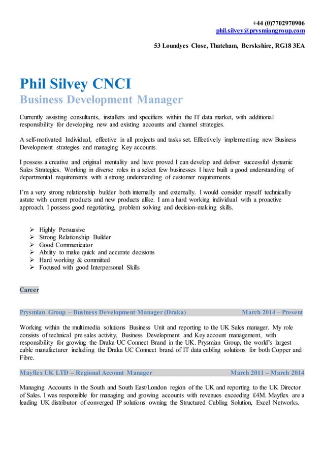 Phil Silvey CV | DOCX