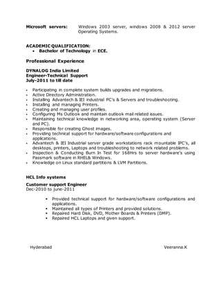 Windows System administrator profile. | DOCX