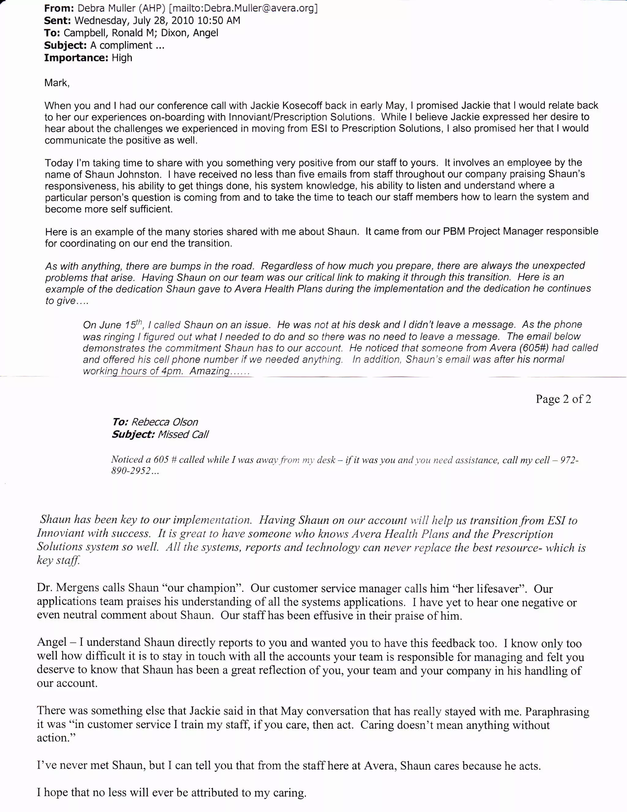 Emailing Client Commendation - 2010(1) | PDF