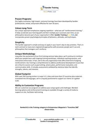 Sandler Training I Salefish, LLC Introduction 2015 | PDF | Sales | Business