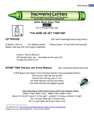 (2010 5) Letter B | PDF | Daycare and Pre-School | Parenting