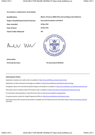 Castanon Amaris U Sheffield MSc. Stem Cell and Regenerative Medicine ...
