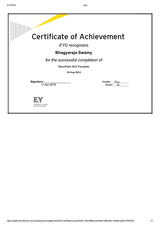 SharPoint Certificate_FY 15 | PDF