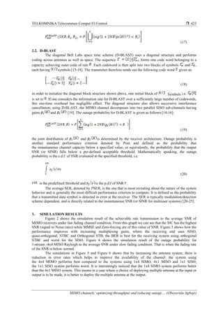 MIMO channels: optimizing throughput and reducing outage by increasing multiplexing gain | PDF
