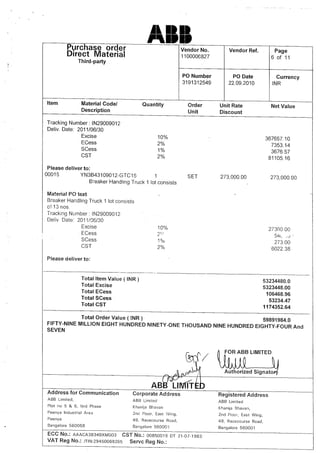ABB Limited PO-426 | PDF