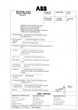 ABB Limited PO-426 | PDF