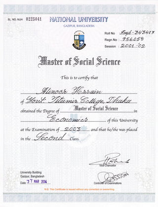 Master certificate | PDF