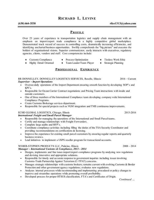 Levine, Richard Resume 1216 | PDF