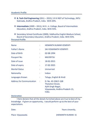 CV Hemanth.compressed | PDF
