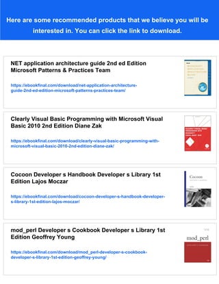 Developer s Guide to Microsoft Enterprise Library Visual Basic Edition Patterns Practices Alex ...