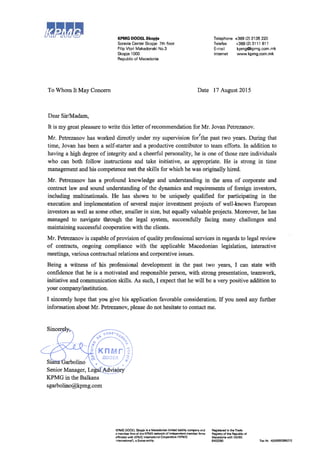 Recommendation Letter_KPMG | PDF