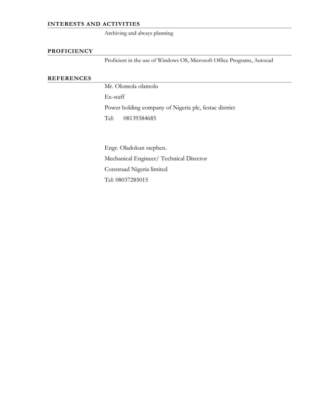 Samuel Olamolu Resume | DOC | Civil Engineering Industry | Industries