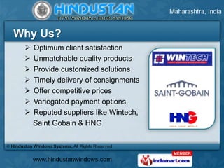 UPVC Doors & UPVC Windows by Hindustan Windows Systems, Pune | PPSX