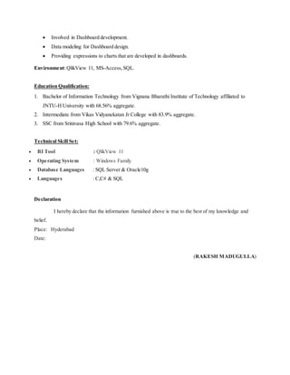Rakesh Madugulla_ QlikView | PDF