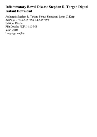 Inflammatory Bowel Disease Stephan R. Targan | PDF