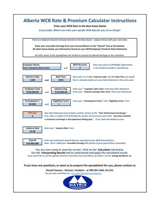 2015 Alberta WCB Rate Calculator | PDF
