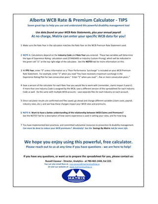 2015 Alberta WCB Rate Calculator | PDF