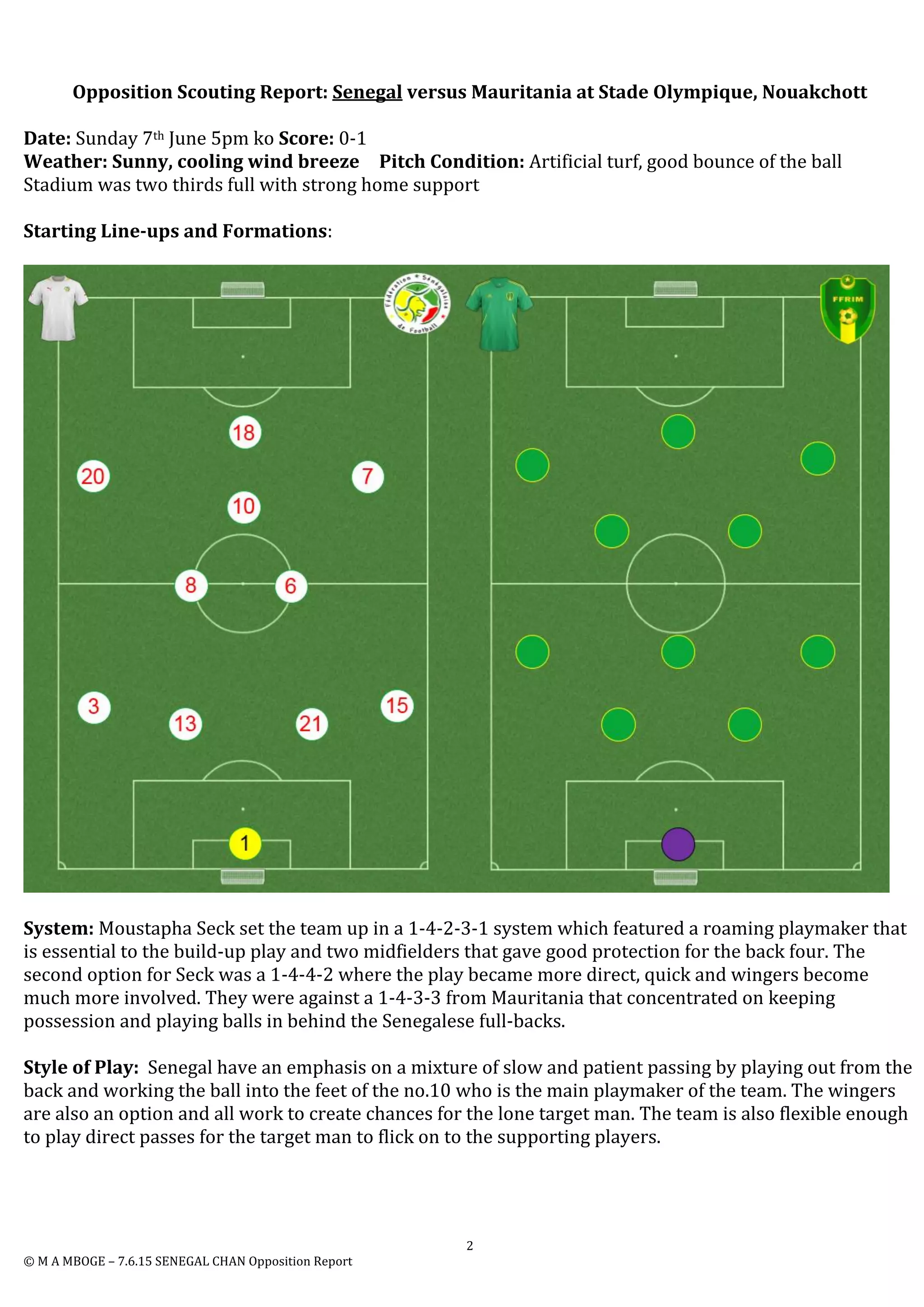 Senegal Scouting Report | PDF