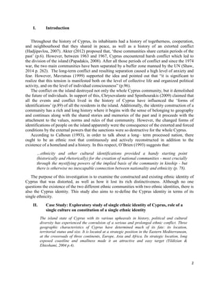 RE-DEFINING CYPRUS WITH ITS SINGLE ETHNIC IDENTITY EXPLORATORY STUDY OF ...