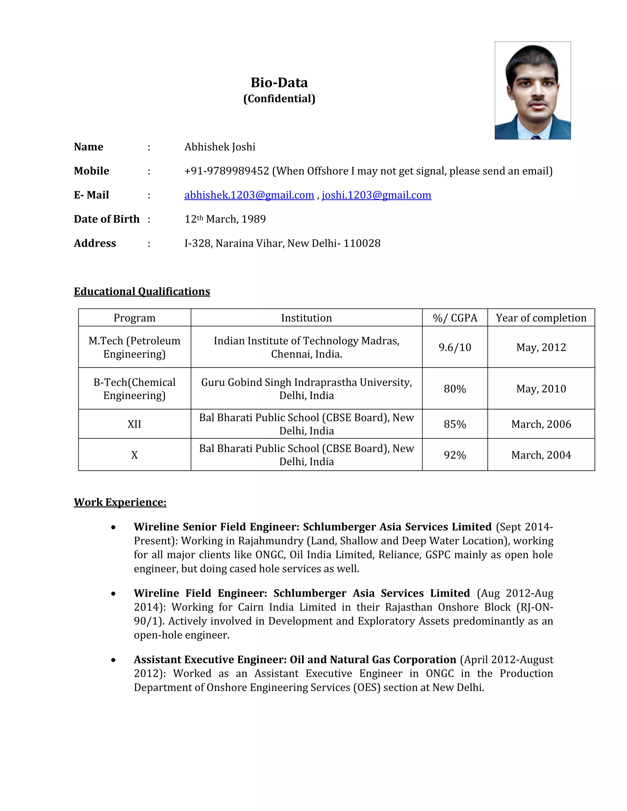 Abhishek Joshi_Resume | PDF | Civil Engineering Industry | Industries