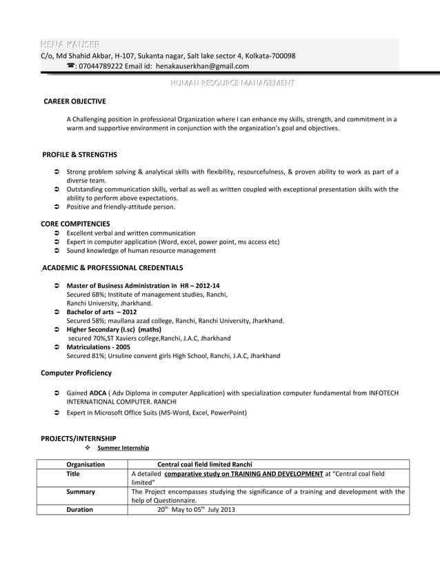 HENA FINAL RESUME UPDATED | PDF