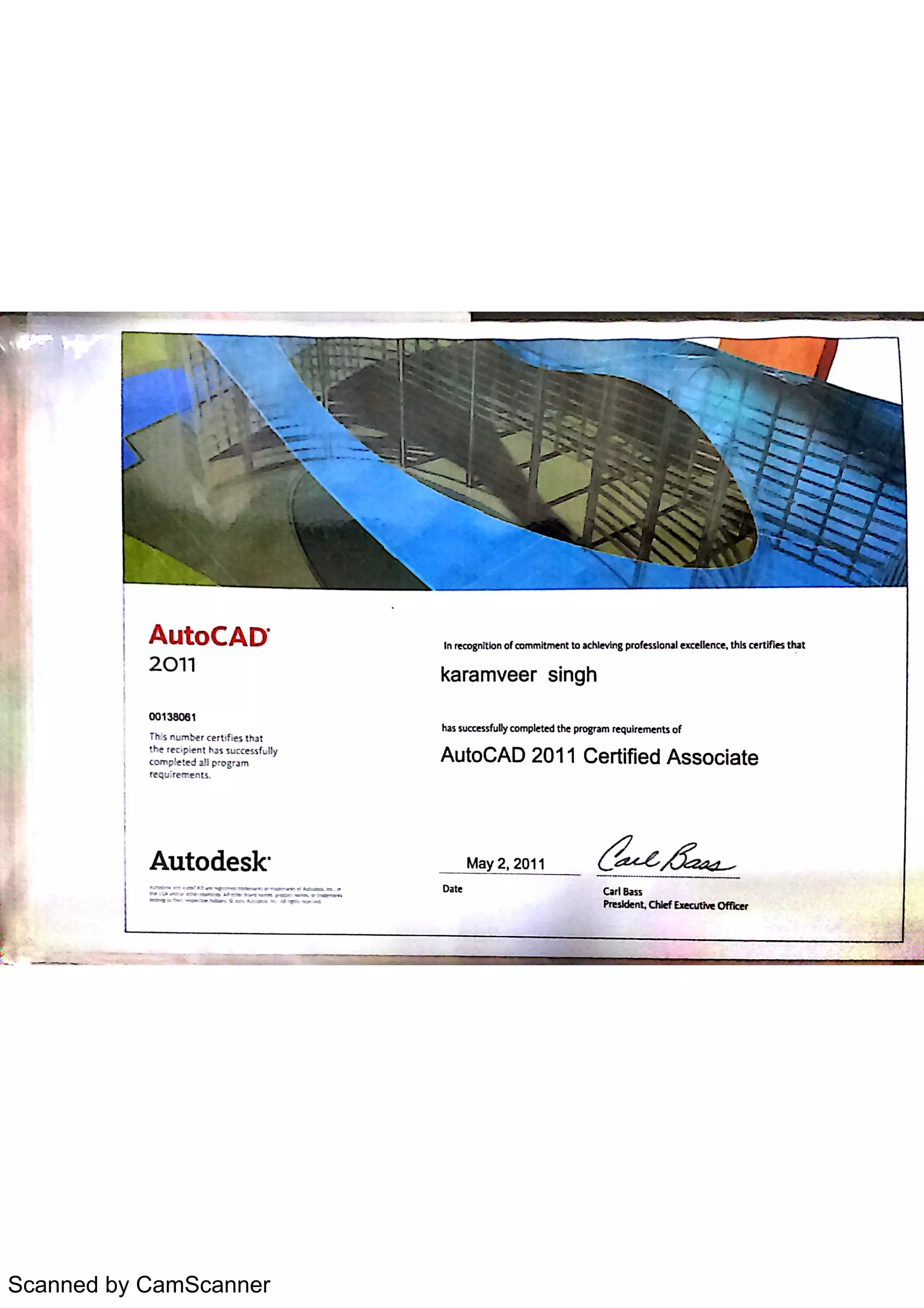AutoCAD Certificate | PDF