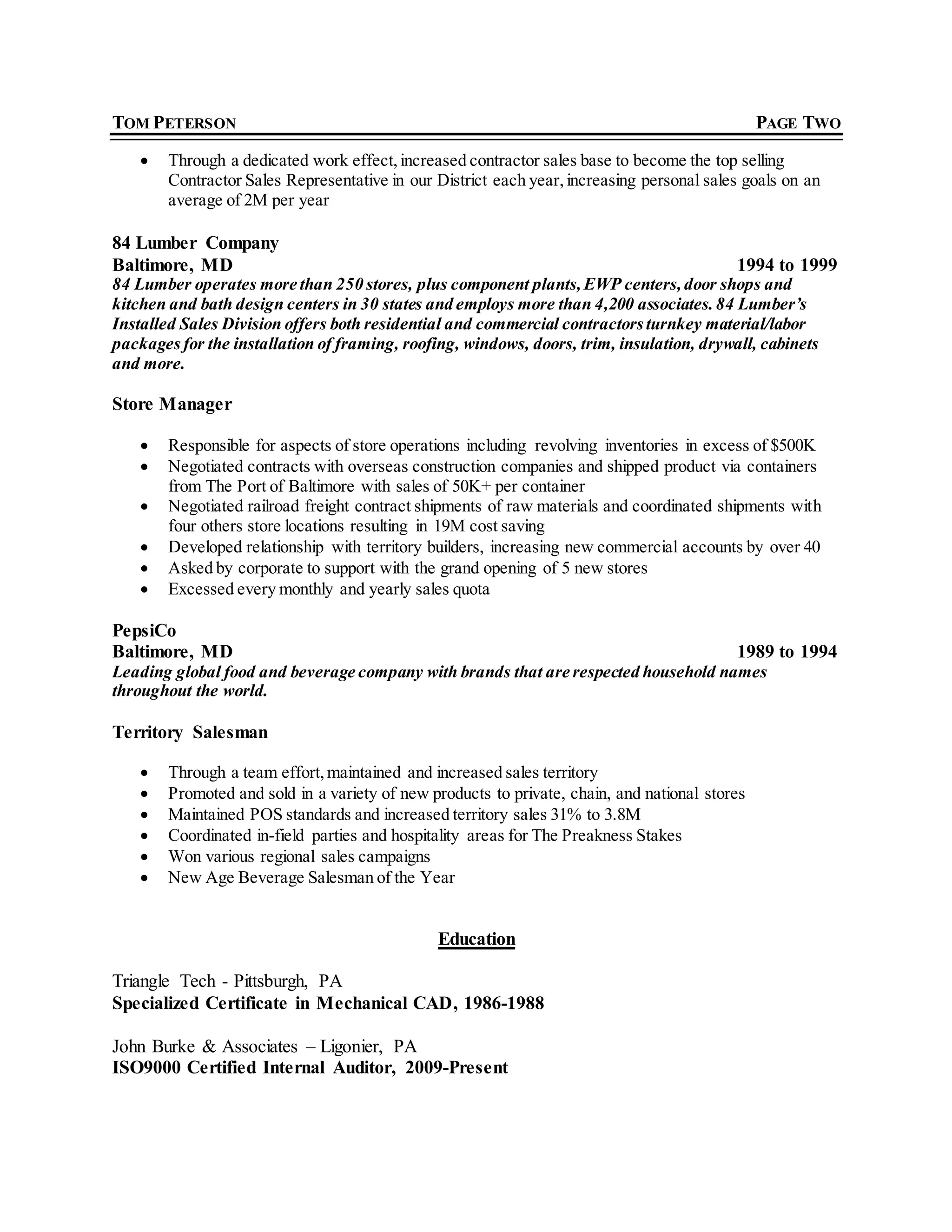 tom Resume | DOCX