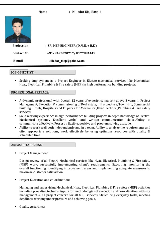 Killedar Resume | DOC