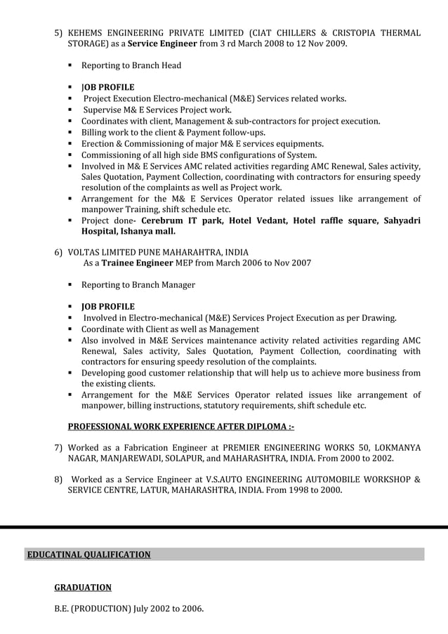 Killedar Resume | DOC