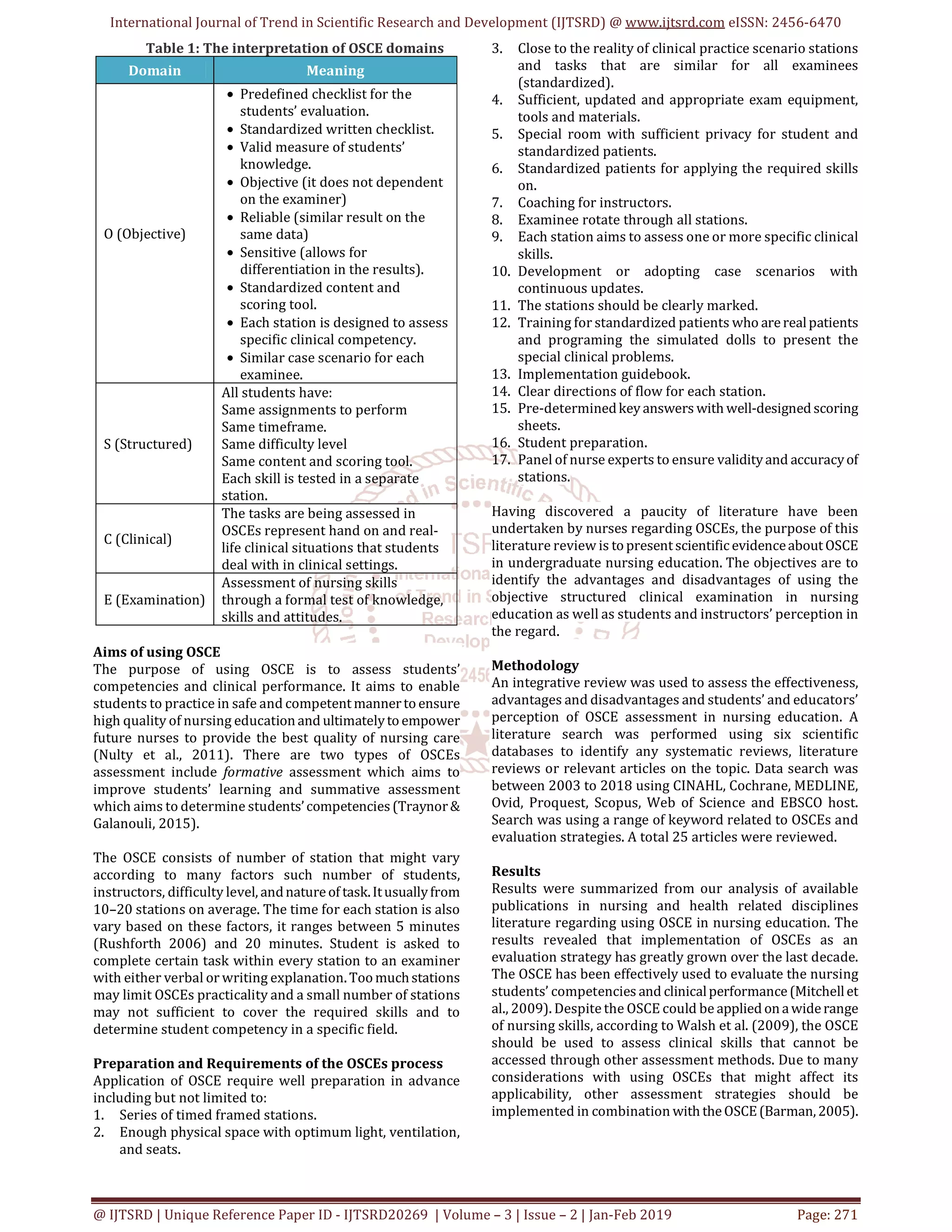 Advantages and Disadvantages of the Objective Structured Clinical Examination OSCE in Nursing ...