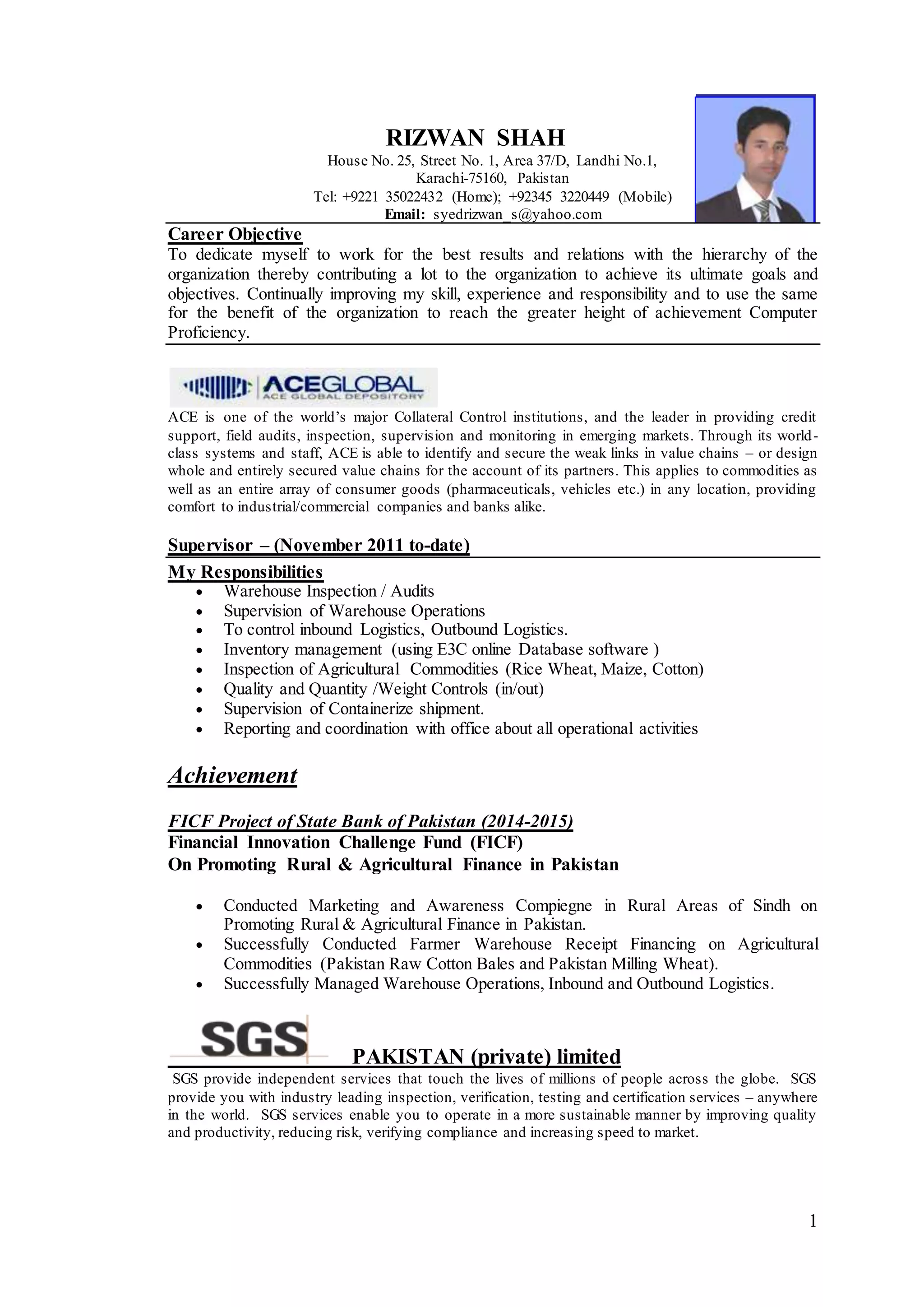 RIZWAN SHAH Resume' | DOCX | Agriculture | Industries