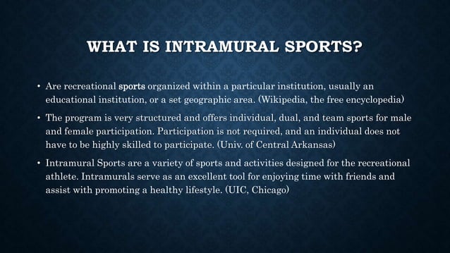 Intramural Sports & Recreation @ ACCREVISED | PPT | Free download