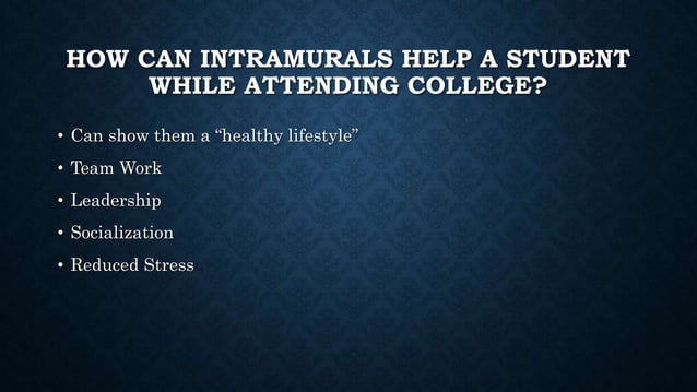 Intramural Sports & Recreation @ ACCREVISED | PPT | Free download