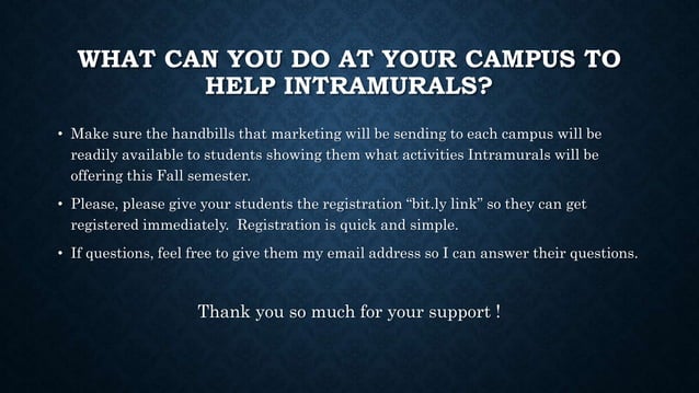 Intramural Sports & Recreation @ ACCREVISED | PPT | Free download