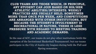 Intramural Sports & Recreation @ ACCREVISED | PPTX