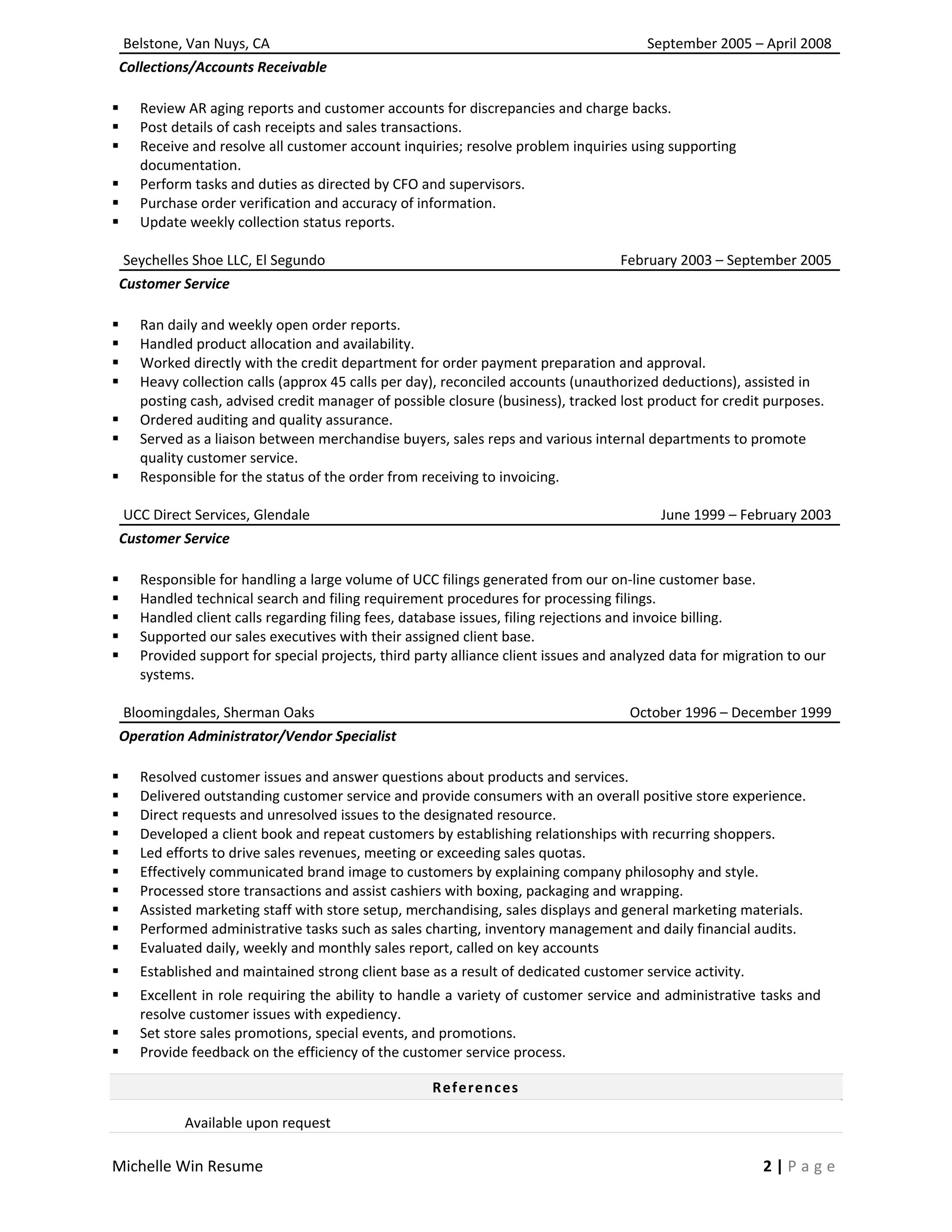 Michelle Win Resume | PDF