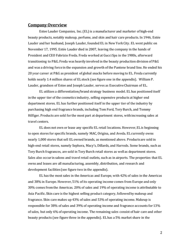 Estee Lauder analysis | PDF