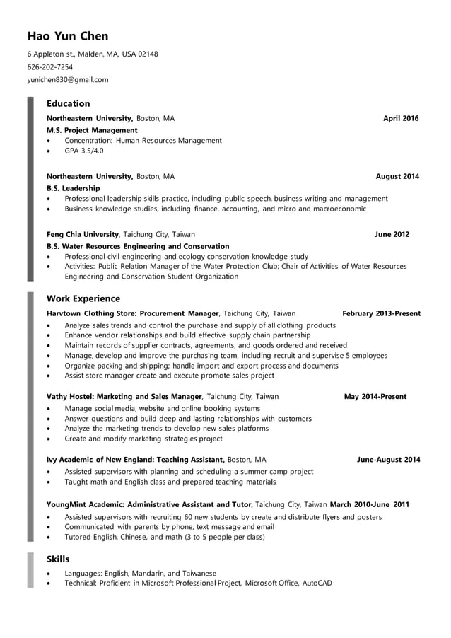 Hao Yun Chen's Resume | PDF