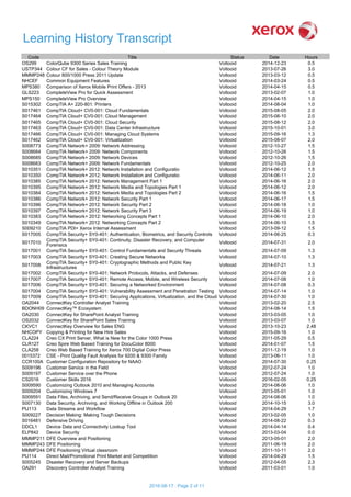 Xerox Learning History Transcript for Arthur Philipsen - 17-08-2016 | PDF