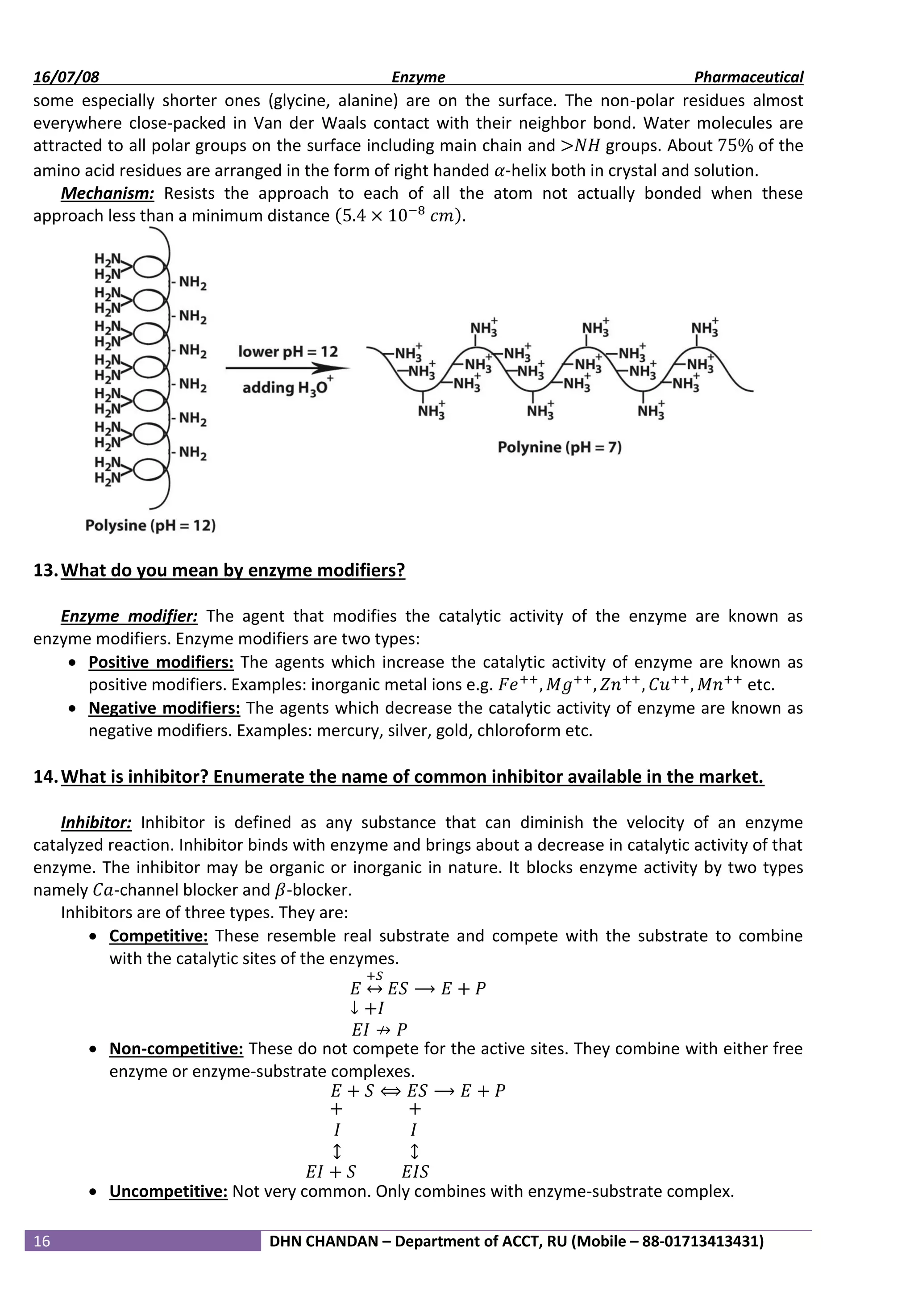 Notes on Enzyme | PDF