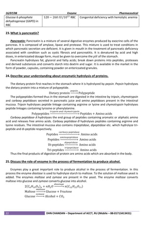 Notes on Enzyme | PDF