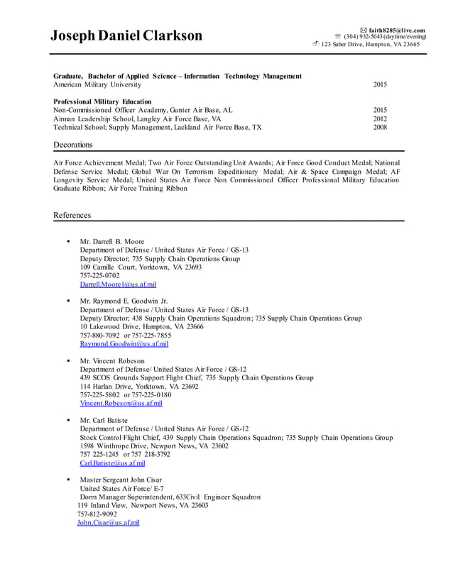 Joseph Clarkson Resume | PDF